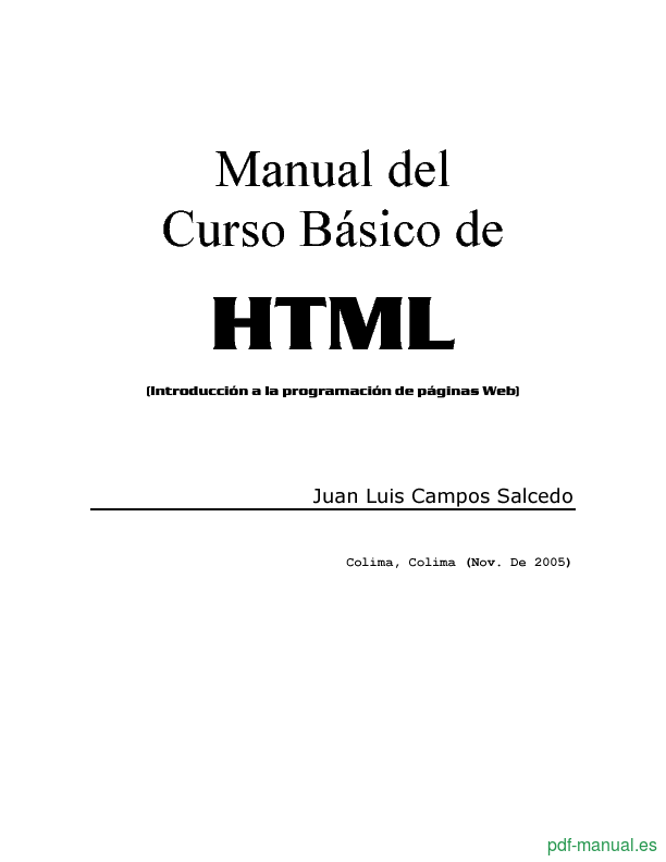 [PDF] Curso Básico de HTML gratis curso