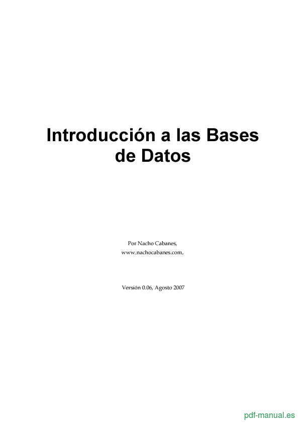 [pdf] Introducción A Las Bases De Datos Gratis Curso